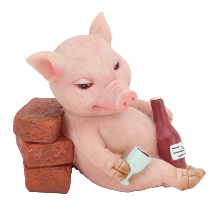 HURRISE décor de cochon Statue de cochon résine matériel Style rétro ...