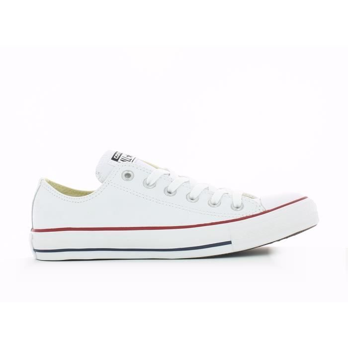 Basket basse converse chuck taylor all star ox cuir blanc cuir Blanc ...