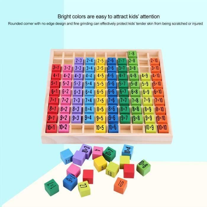 Changan-Mathématiques jouets éducatifs en bois 10 * 10 Table de ...