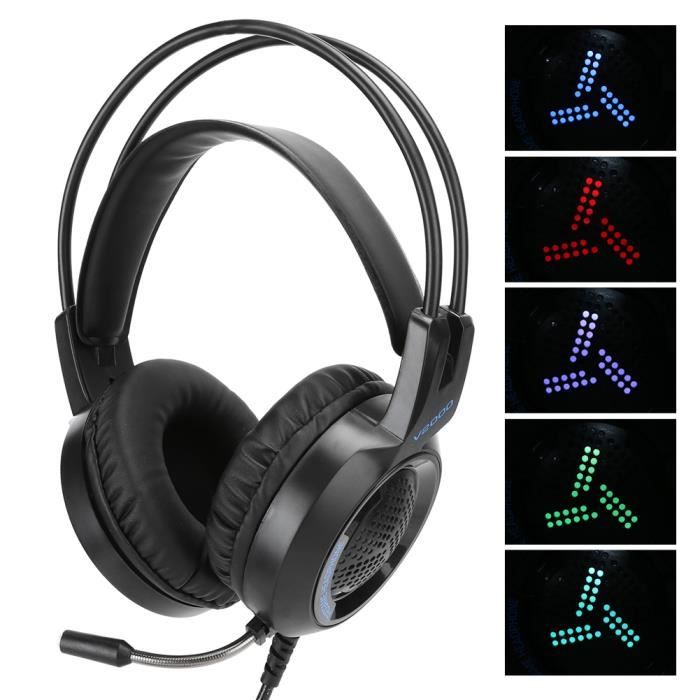 Casque de jeu filaire SONEW avec son surround virtuel réglable et ...