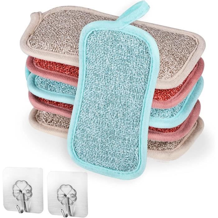 6pcs Eponge Vaisselle, Eponges Lavables Reutilisables Eponge Microfibre ...
