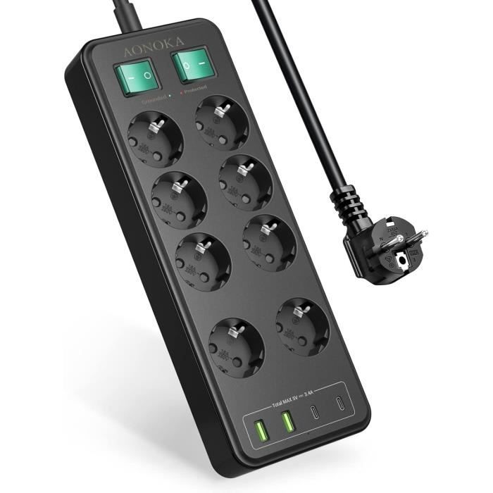 Multiprise Electrique Usb C, Multiprise 8 Prises Parafoudre Et ...