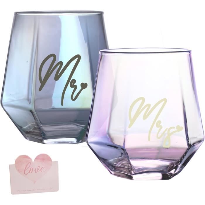 Verres Pour Couple Mr Et Mrs, Ensemble De Tasses À Vin, Tasses De ...