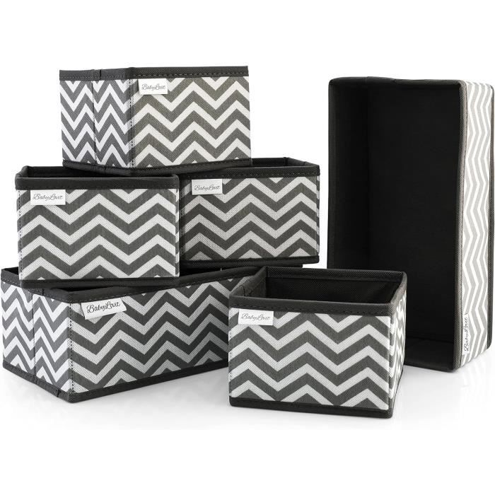 Lot De 6 Boîtes De Rangement Pliables Pour Sousvêtements Idéal Pour ...