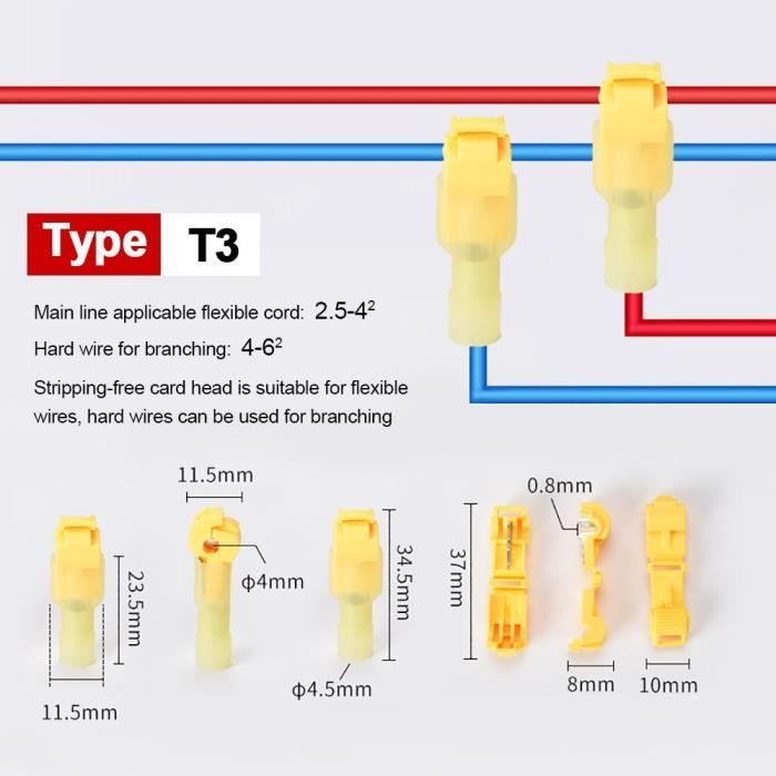 COSSE ELECTRIQUE,T3-100pcs(50set)--Connecteurs de câbles électriques ...