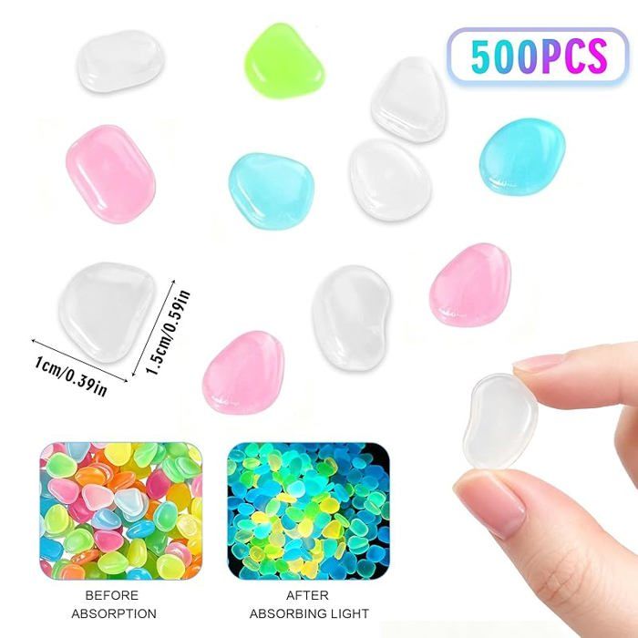 500 Pièces Cailloux Lumineux Galets Brillants Décoratifs Pierres ...