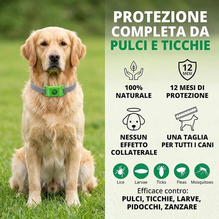 Virex® Bleu-1pcs Pets Collier Anti Puce et Tique Naturel pour Chien ...