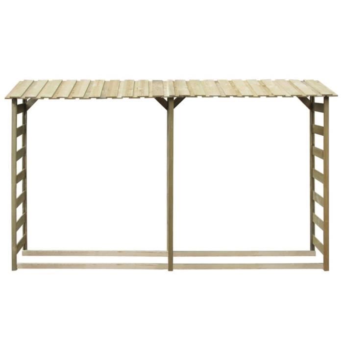 SIB Double abri de stockage du bois 300 x 44 x 176 cm Pin imprégné ...