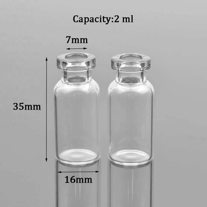 20Pcs Mini Bouteilles En Verre 2Ml Fiole En Verre Mini Avec Bouchons ...