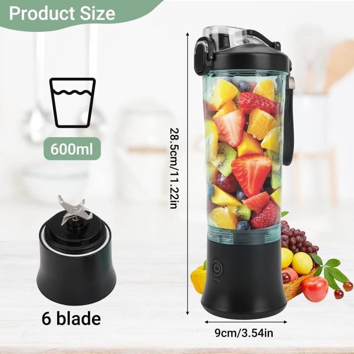 Blender Portable Mixeur Des Fruits 600 Ml Mini Blender Usb Pour ...
