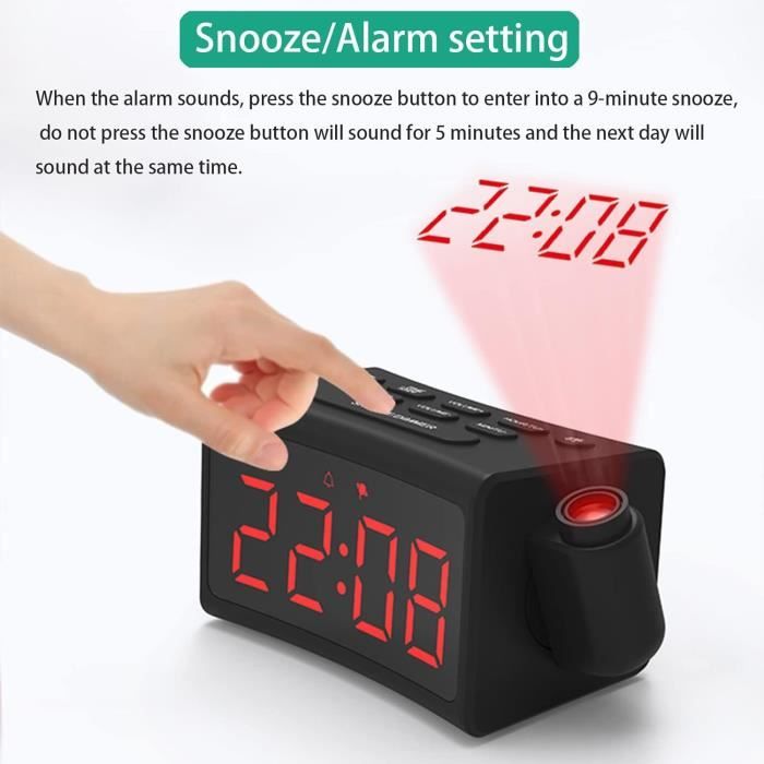 Radio-Réveil À Projection Fm Avec Vibreur Réveil À Vibration, Réveil ...