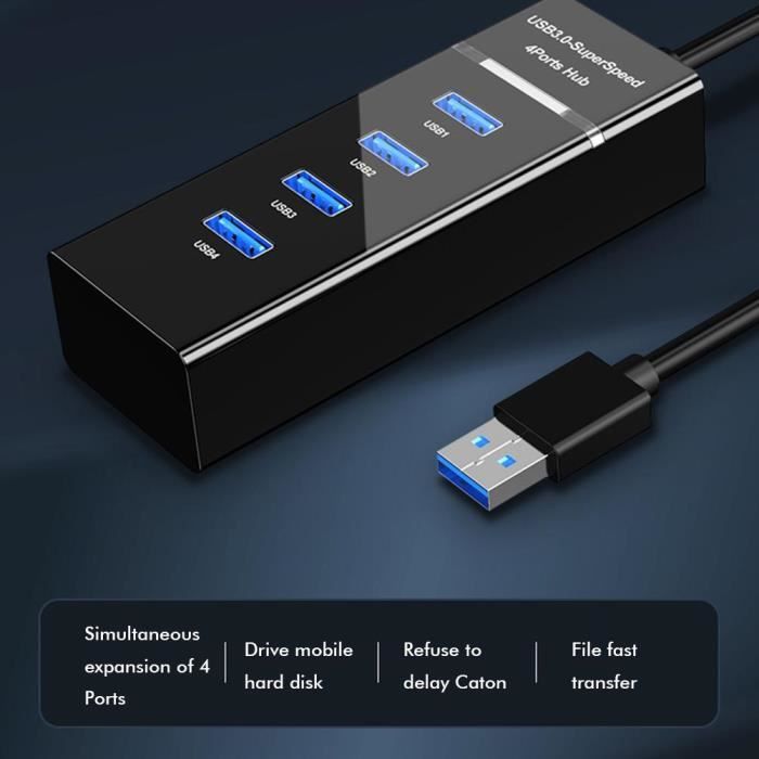 Minifinker - Adaptateur de plomb Répartiteur d'extension Portable USB 3 ...