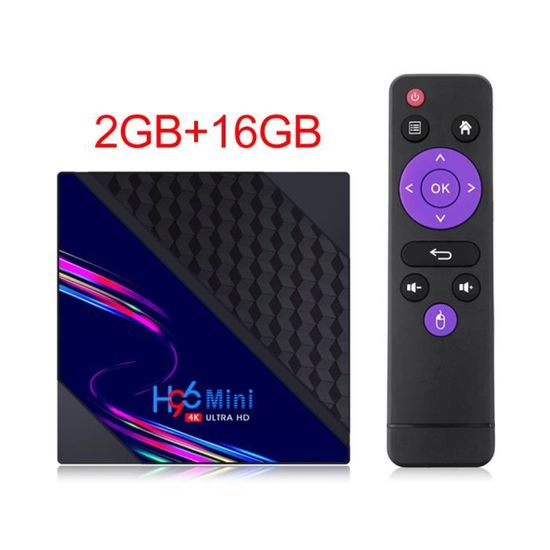 2G16G - Boîtier Smart Tv H96 Mini V8, Android 10,Compatible 1080p, 4k ...