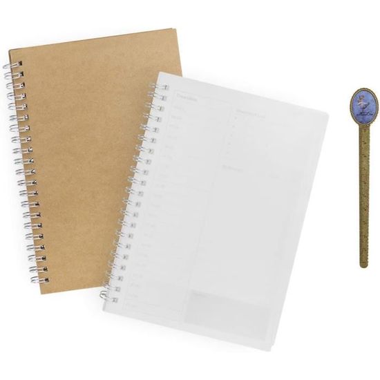 2Pcs Cahiers À Spirales Multifonctionnel Agenda Calendrier Du Plan Bloc ...