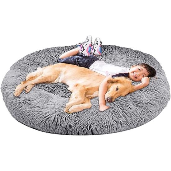 Coussin Chien Anti Stress XXXL,Lit Moelleux Rond pour Chien XL,Panier ...