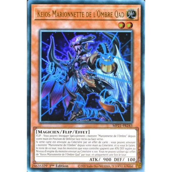 Carte YU-GI-OH MP21-FR243 Keios Marionnette de l'Ombre Qad Ultra Rare NEUF FR - Cdiscount Jeux ...