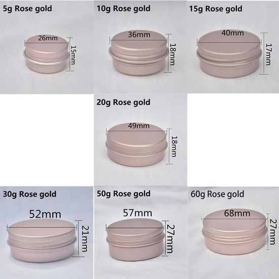 POT A EPICES,Rose red-50g-Métal--Boîtes Métalliques Vides En Aluminium ...