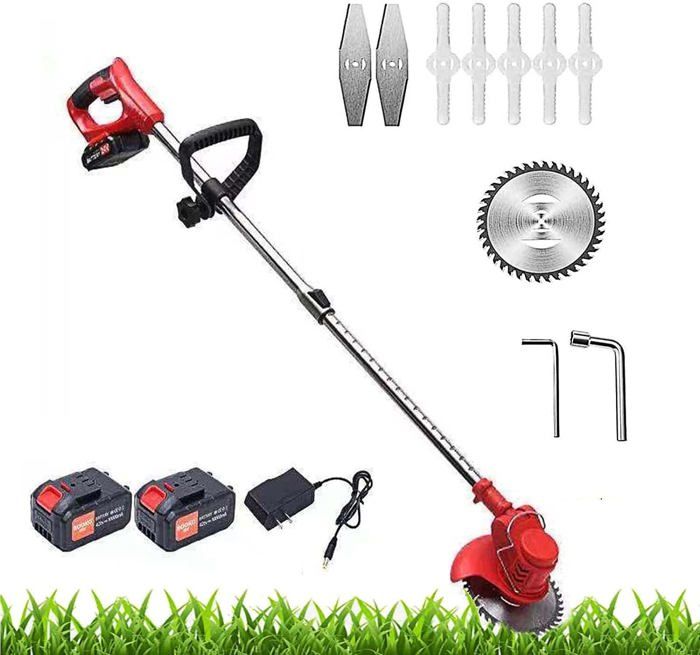 Électrique Coupe Bordure sans Fil avec Batterie Debroussailleuse Electrique avec Batterie & 3 ...