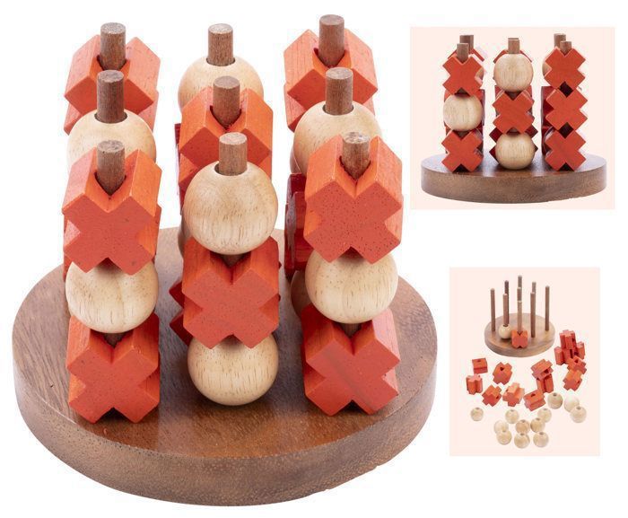 Tic Tac Toe - 3 D - Jeu du Morpion en Bois - XO game -Logique Ambiance ...