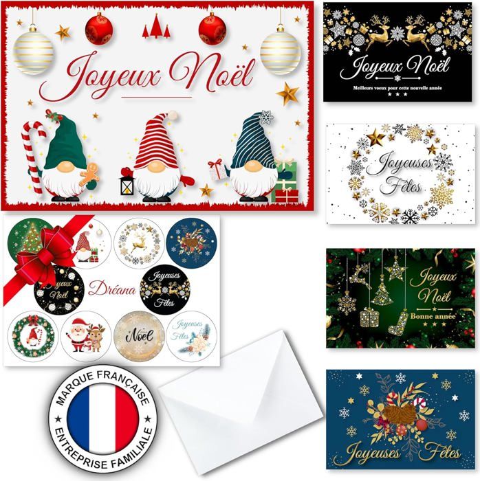 EANA Kit de 10 cartes de Noel en FRANCAIS pour vos cartes de vœux ...