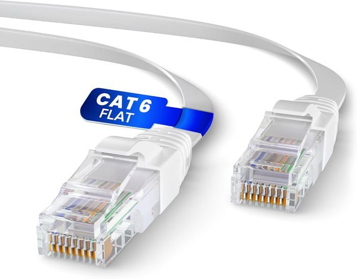Plat Câble Ethernet 10m,Reseau LAN Cat 6 Haut Debit Pour une Connexion ...