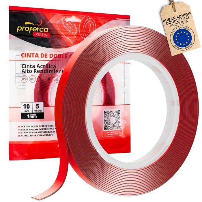 Ruban adhésif double face extra fort - SWROSE -Face Xtreme 10m x 5m ...