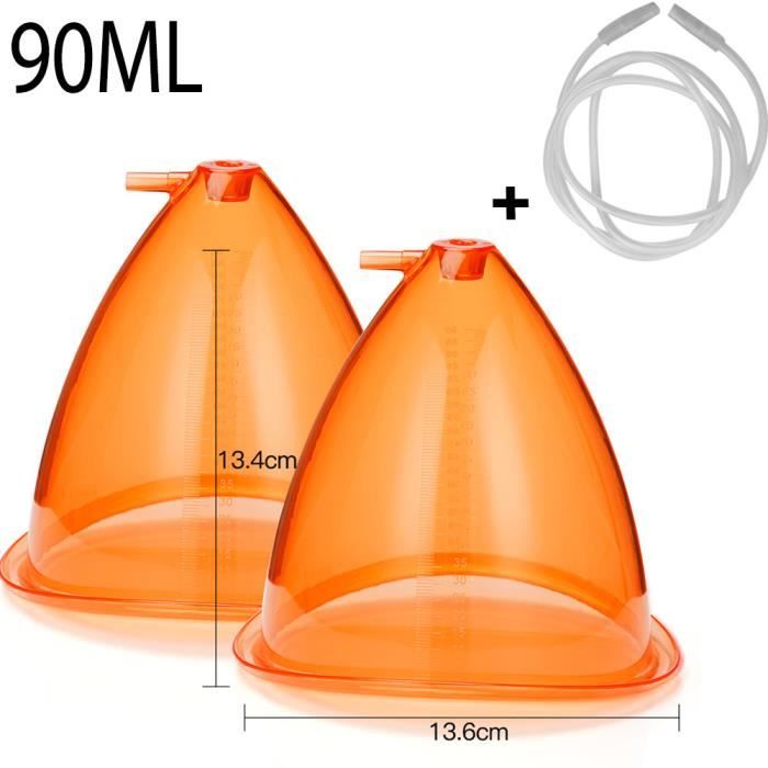 2PC Orange 90ML -Pompe De Rehaussement De Poitrine, Masseur De Poitrine ...