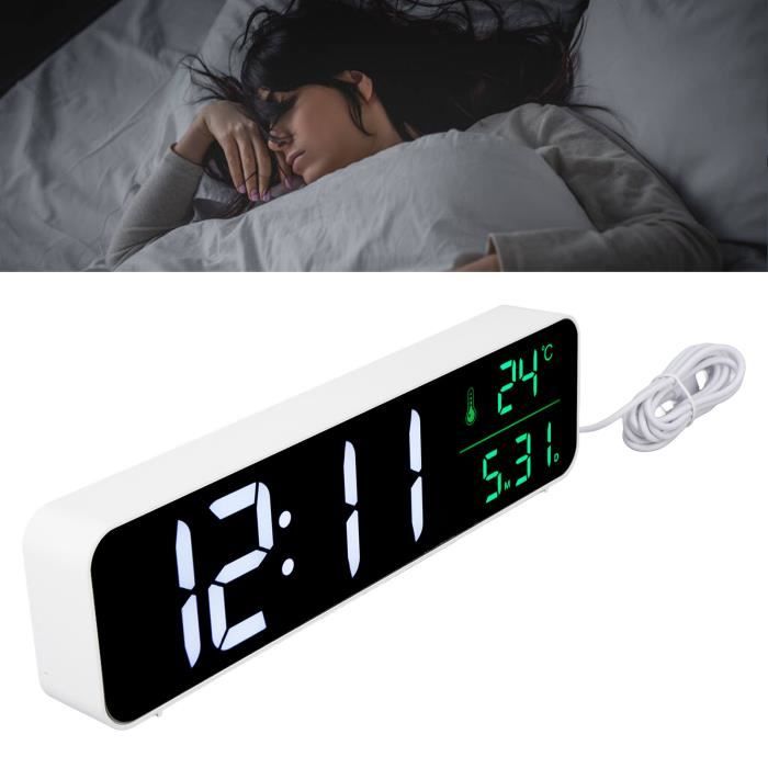 Akozon Réveil musical à LED Musique Réveil Numérique LED 12/24H Réveil ...