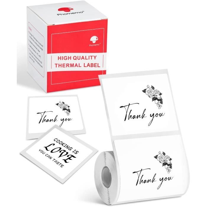 Lot de 140 étiquettes thermiques autocollantes rondes pour imprimantes ...