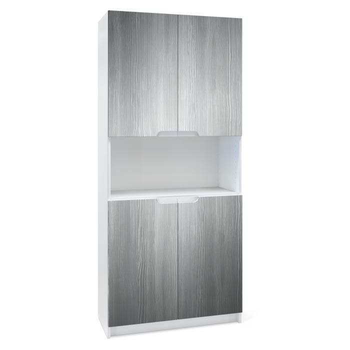 Vladon Armoire de bureau Rangement Logan V2- Corps en Blanc mat ...