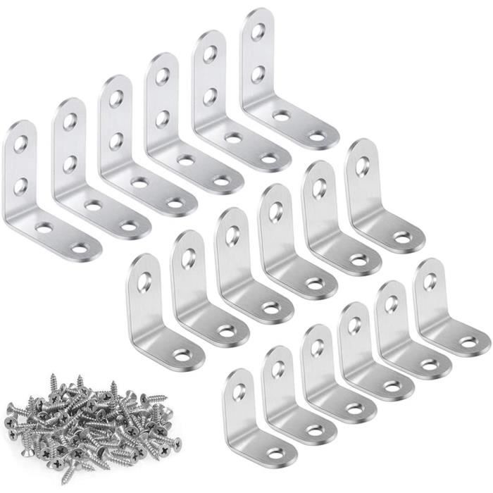 Équerres de Fixation, 18 Pcs Équerre Angle en Acier Inoxydable 90 ...