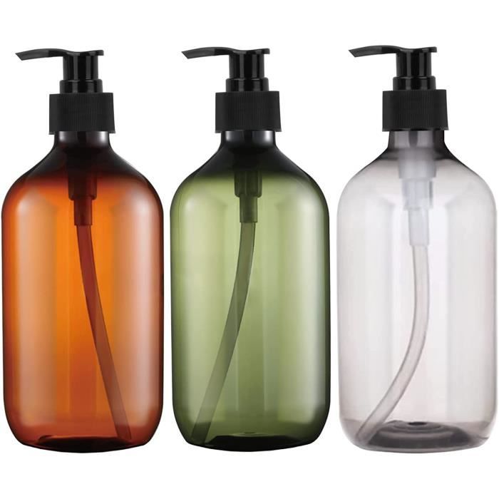 3 Pièces Flacon à Pompe Vide 500ml, Bouteille de Shampooing ...