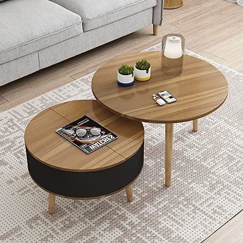 Table Basse Salon, Table Basse Ronde Table Basse Gigogne Ensemble De 2 ...