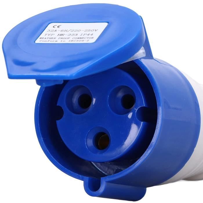 Prise De Courant Industrielle 3 Broches Ip44 Connecteur Étanche 32A Cee ...