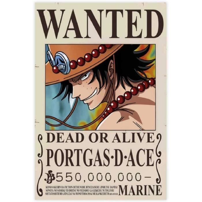 Ne Piece Wanted Portgas D Ace Bounty Poster sur toile pour d233coration ...