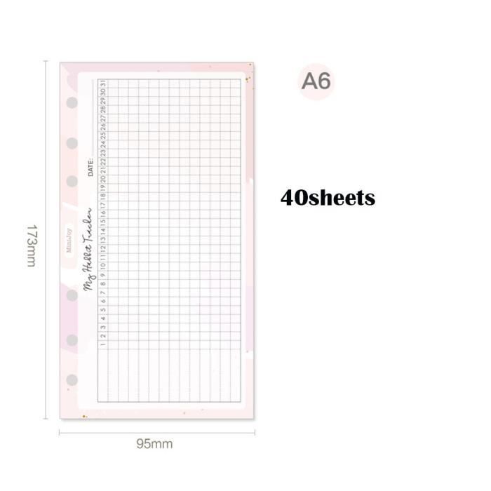 Feuillet mobile,Carnet de 40 feuilles-avec traceur Habbit,Pages ...