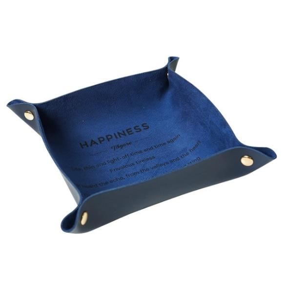 Boîte de rangement,Plaque de rangement de bureau en cuir PU, décoration ...