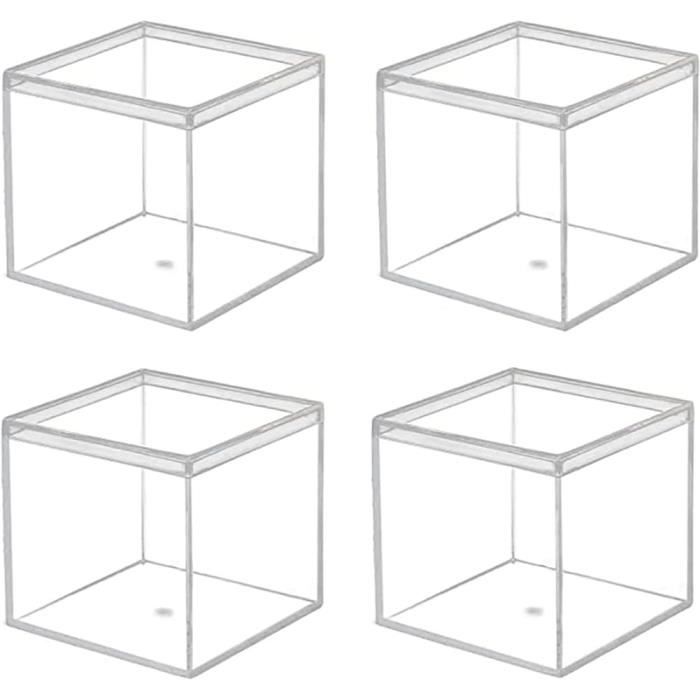 Carrée Boite Transparente Acrylique 12Cm Mini Boîte De Rangement En ...