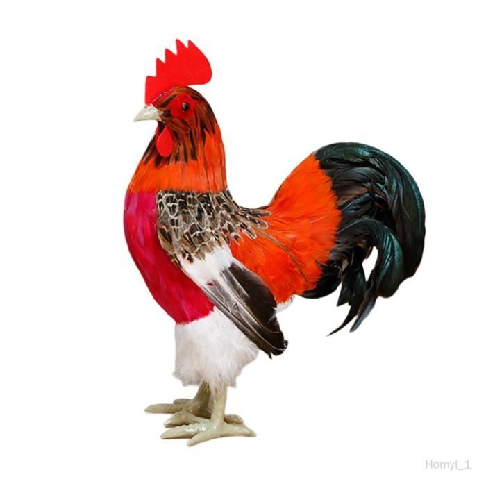 Ornement de jardin - COLAXI - Statue de coq en ABS - 27cm x 16cm x 34cm ...