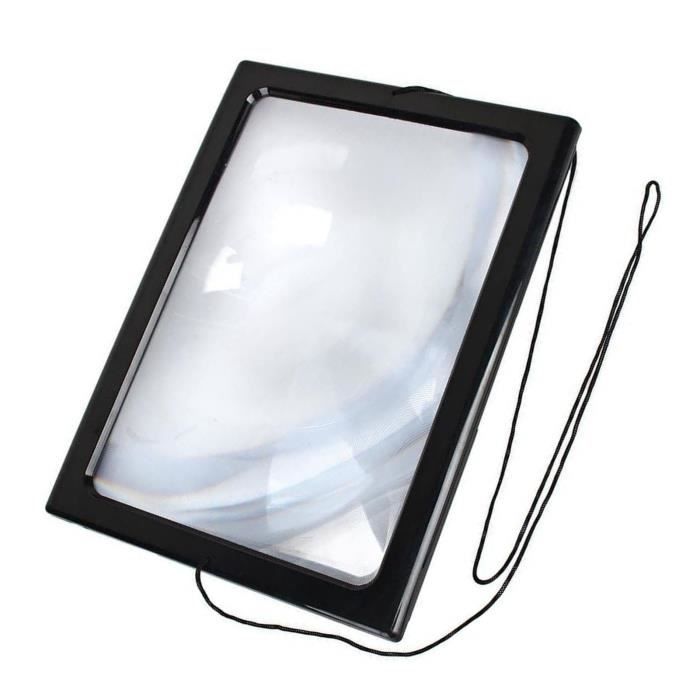 LAN Loupe De Grande Page Loupe 3X Pour La Lecture, Loupe Éclairée Pliante Avec 4 Lumières Led ...