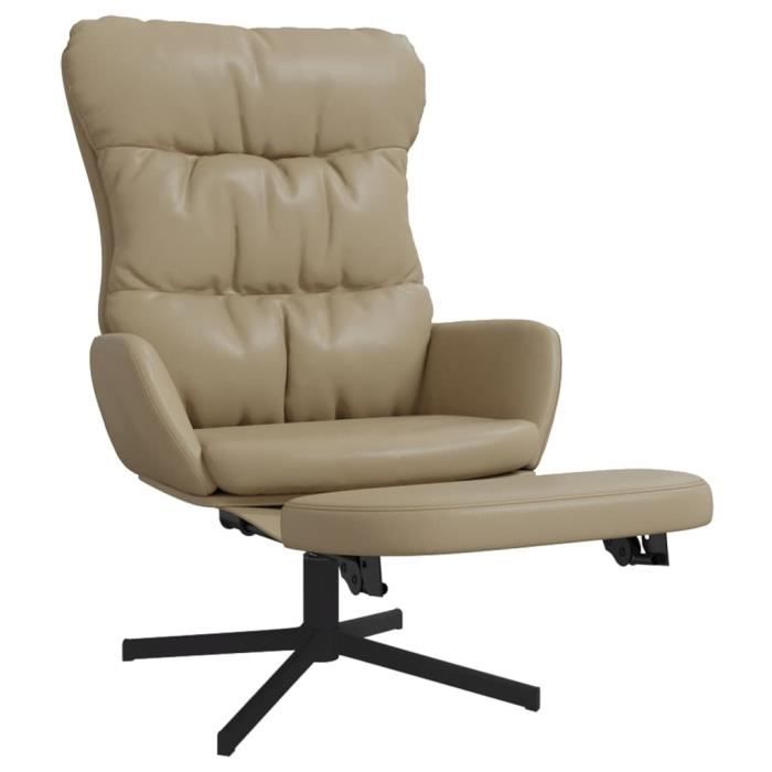 GOTOTOP Chaise de relaxation avec repose-pied Cappuccino Similicuir ...