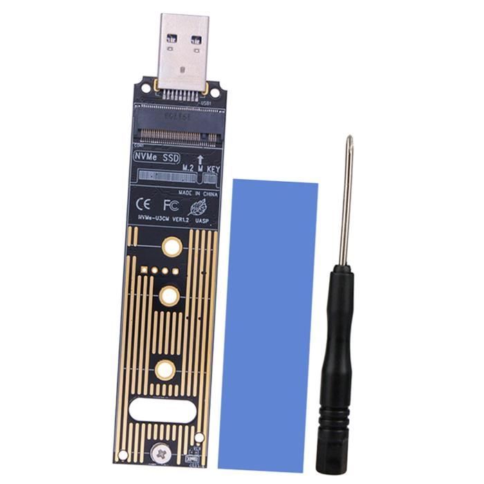 NVME à USB 3.1 Adaptateur M.2 SSD à USB 3.1 Type A Carte NVMe/Basé PCIe ...