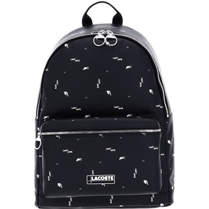 LACOSTE LCST Backpack AOP Mini Wording Noir 107630 Noir Cdiscount Bagagerie Maroquinerie