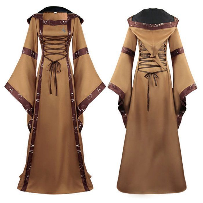 Medieval Robe de Soiree Deguisement Reine Longue Robe avec Manches ...