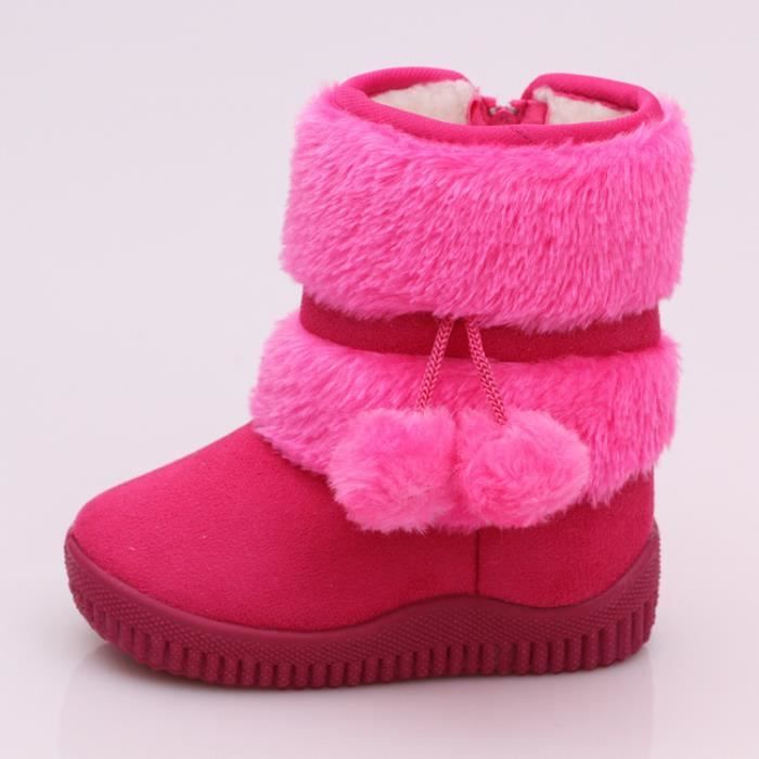 Bottes de neige pour enfants - Marque - Modèle - Rouge - Haute - Daim ...