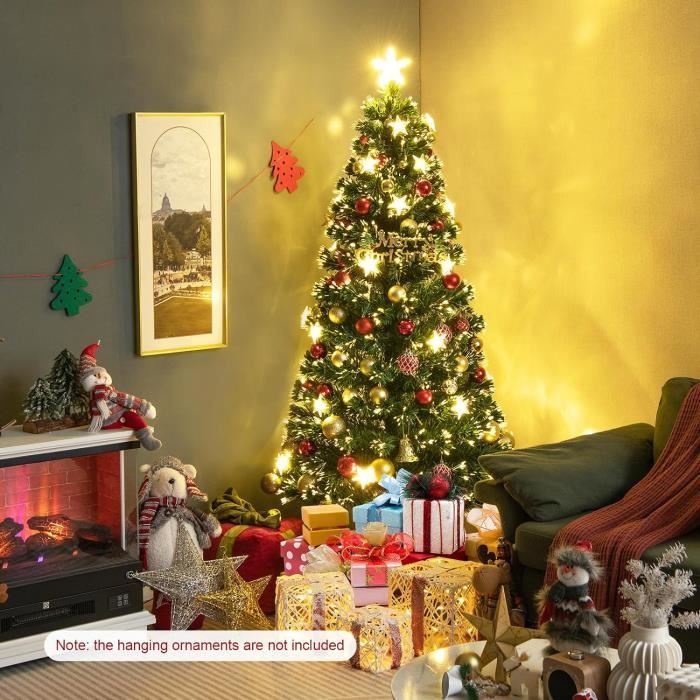RELAX4LIFE Sapin de Noël Lumineux 180 CM avec Étoile Supérieure à 8 ...
