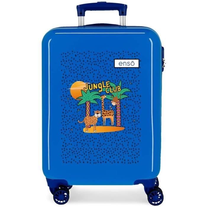 Jungle Club Valise De Cabine Bleue 38 X 55 X 20 Cm Rigide Abs Fermeture ...