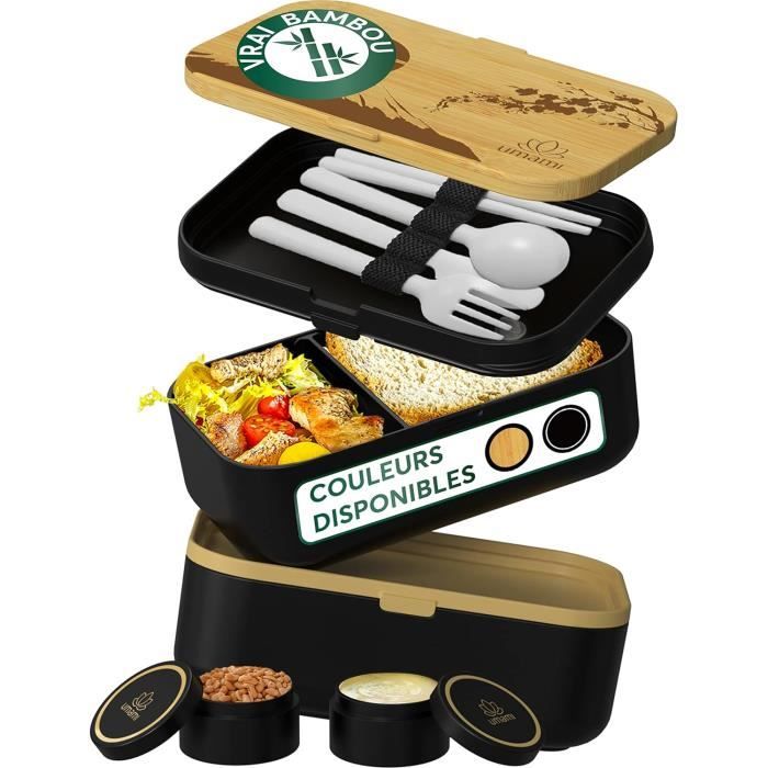 Bento Lunch Box, 2 Pots à Sauce & Couverts en Bois Inclus, Lunchbox ...