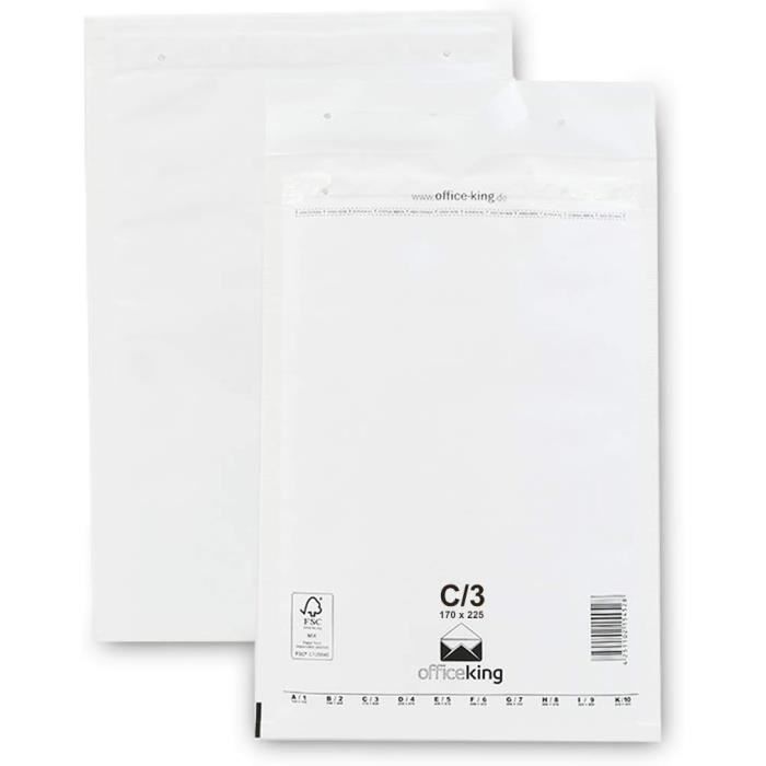 50 enveloppes bulles 17 cm x 22,5 cm (format A5) blanc Pochette à ...