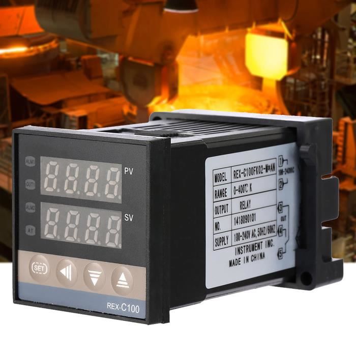 SURENHAP Régulateur de température REX C100 Régulateur de température numérique PID Sortie ...